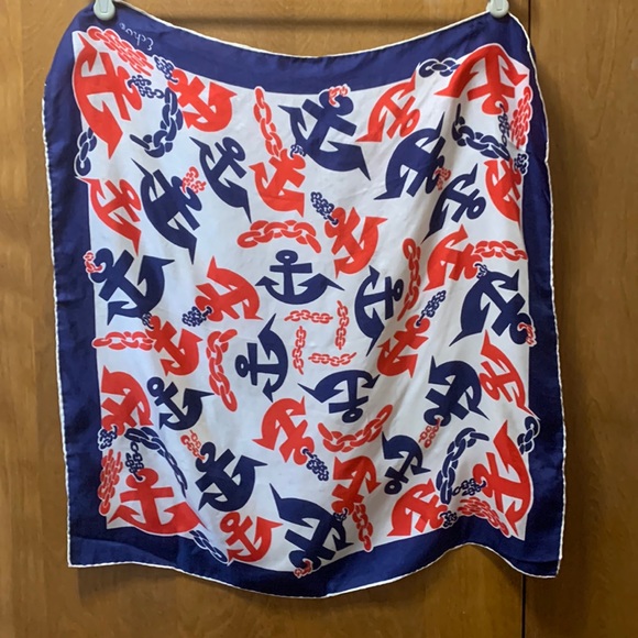 Echo | Accessories | Vintage Echo Silk Nautical Red White Blue Scarve ...